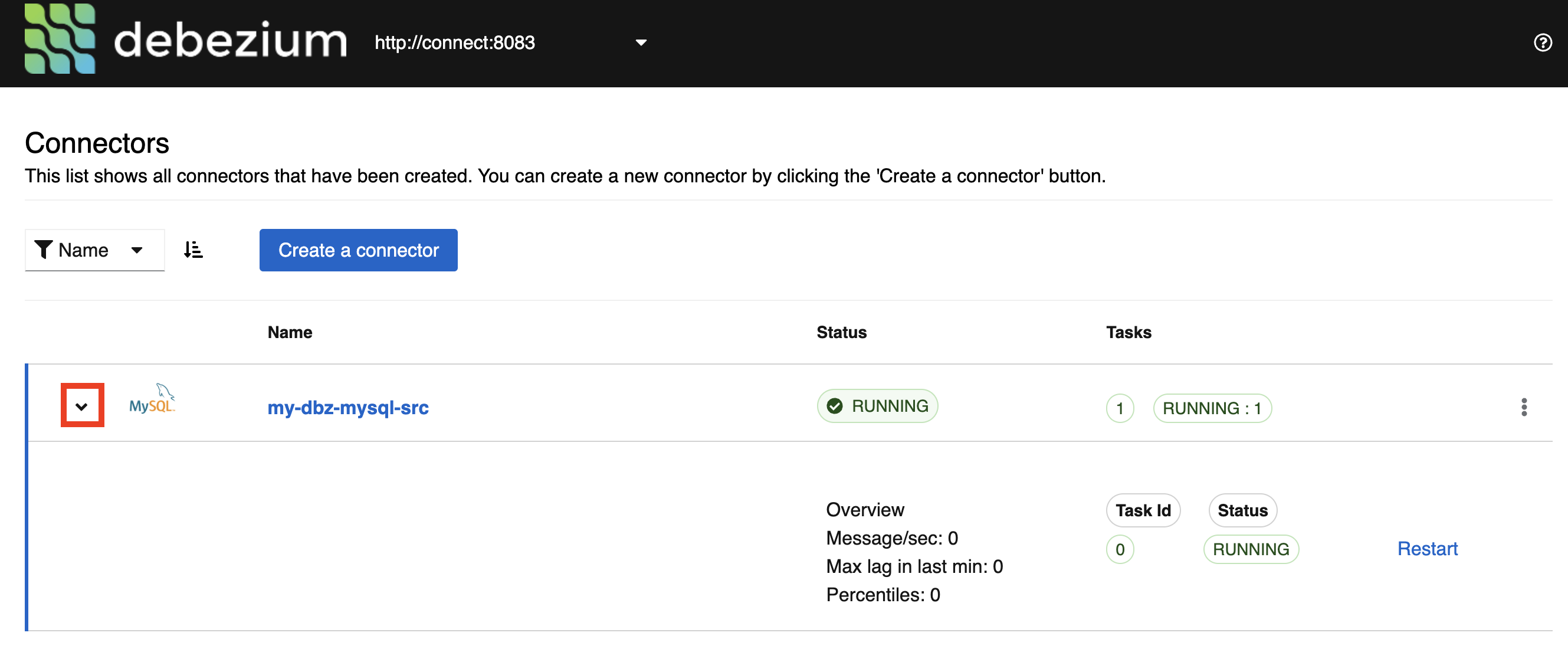 Debezium UI :: Debezium Tutorial